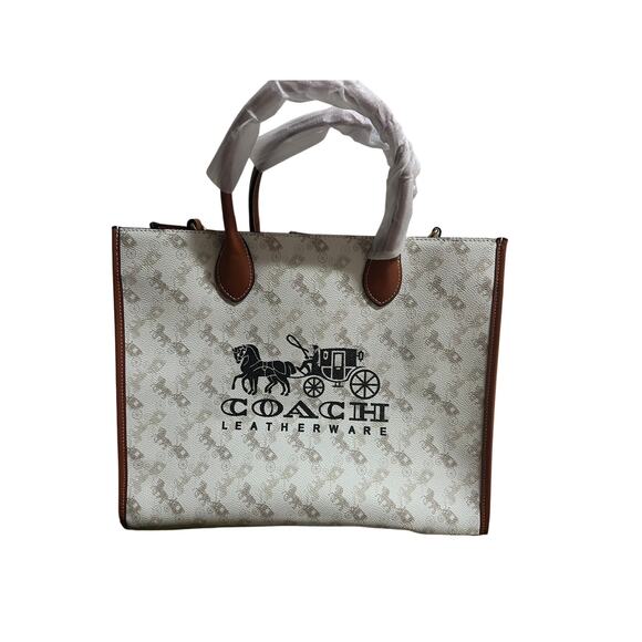 Coach | Bags | Ace Tote 35 With Horse And Carriage Print In Ivory ...